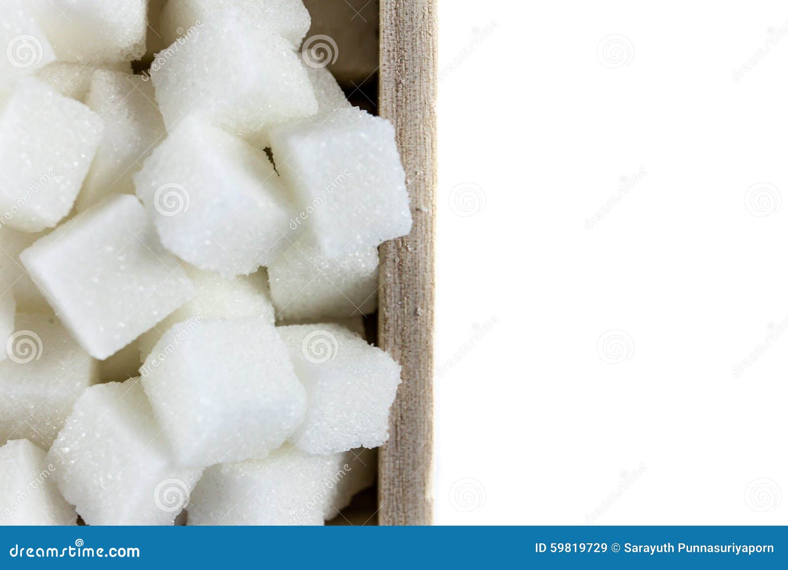 Aerial View of Sugar Cubes in Square Shaped Bowl on Isolated White ...