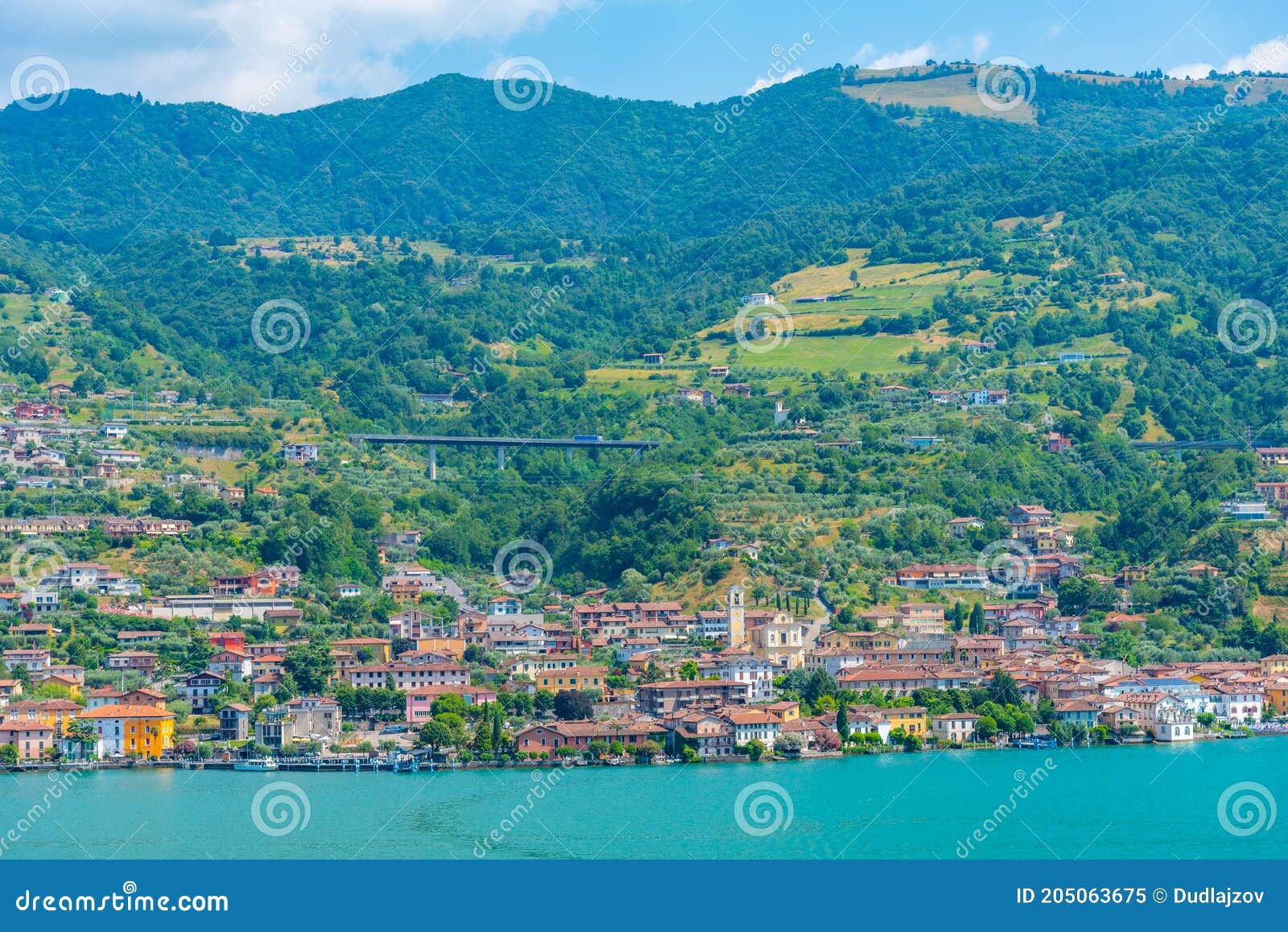 Aerial View of Sulzano from Monte Isola in Italy Stock Image - Image of ...