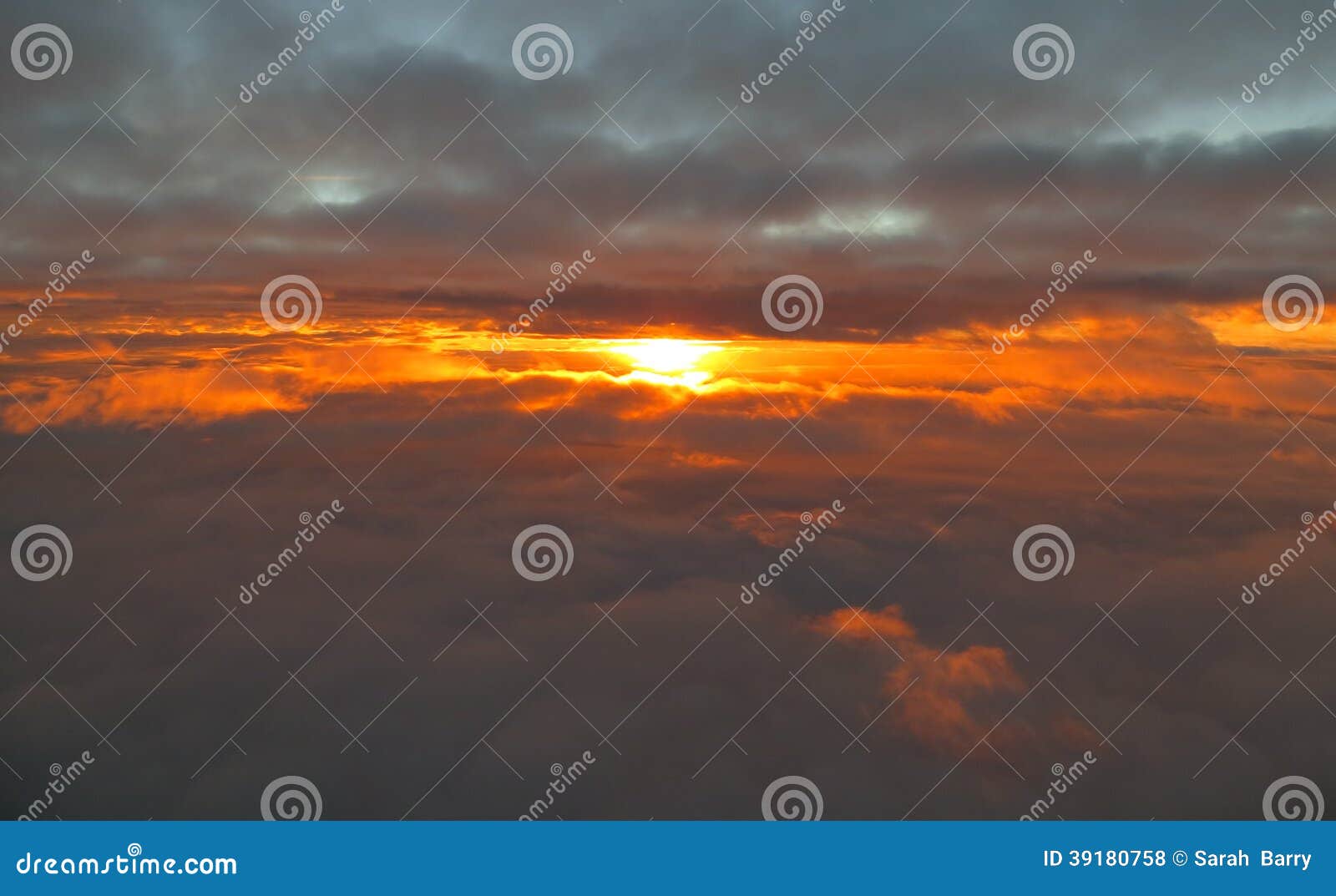 Aerial View of Sunrise between Cloud Layers. Stock Photo - Image of ...