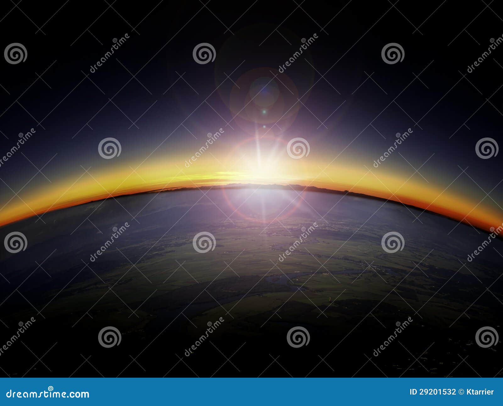 Aerial View of Sunrise Over the Country Side Stock Photo - Image of ...