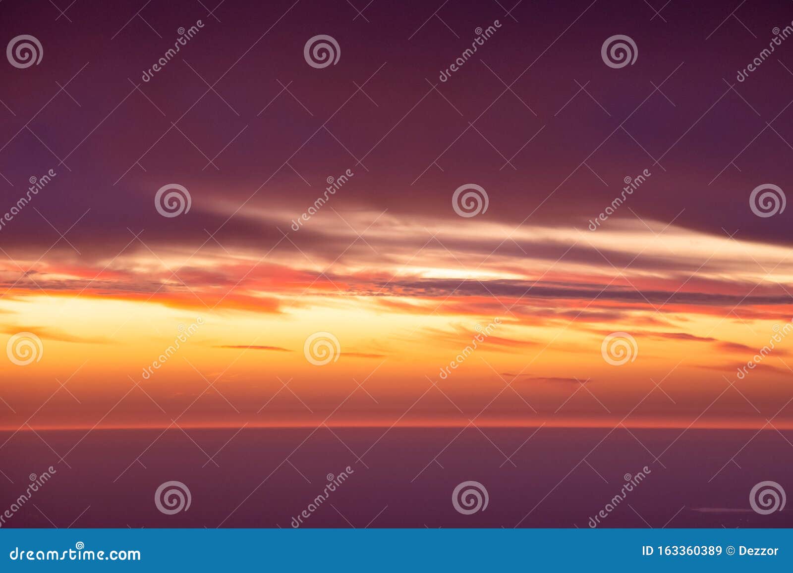 Aerial View of Sunset and Clouds in the Sky Stock Image - Image of ...