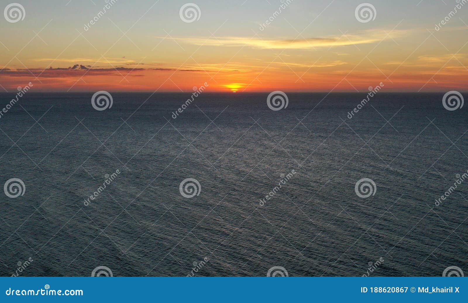 Aerial View of Sunset the Ocean / Beautiful Dusk Sunset Stock Image ...
