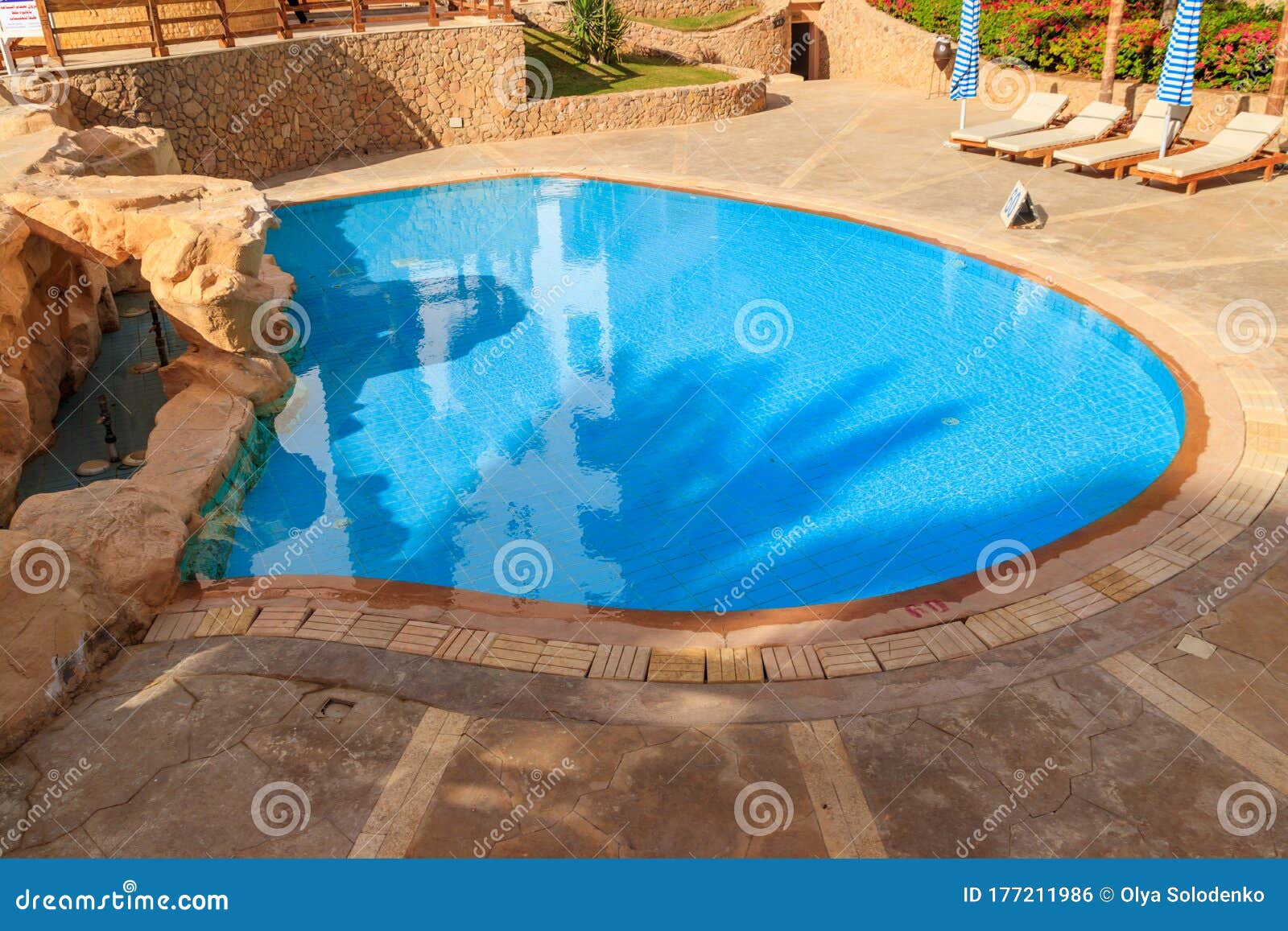 Aerial View of Swimming Pool with Clear Water Stock Photo - Image of ...
