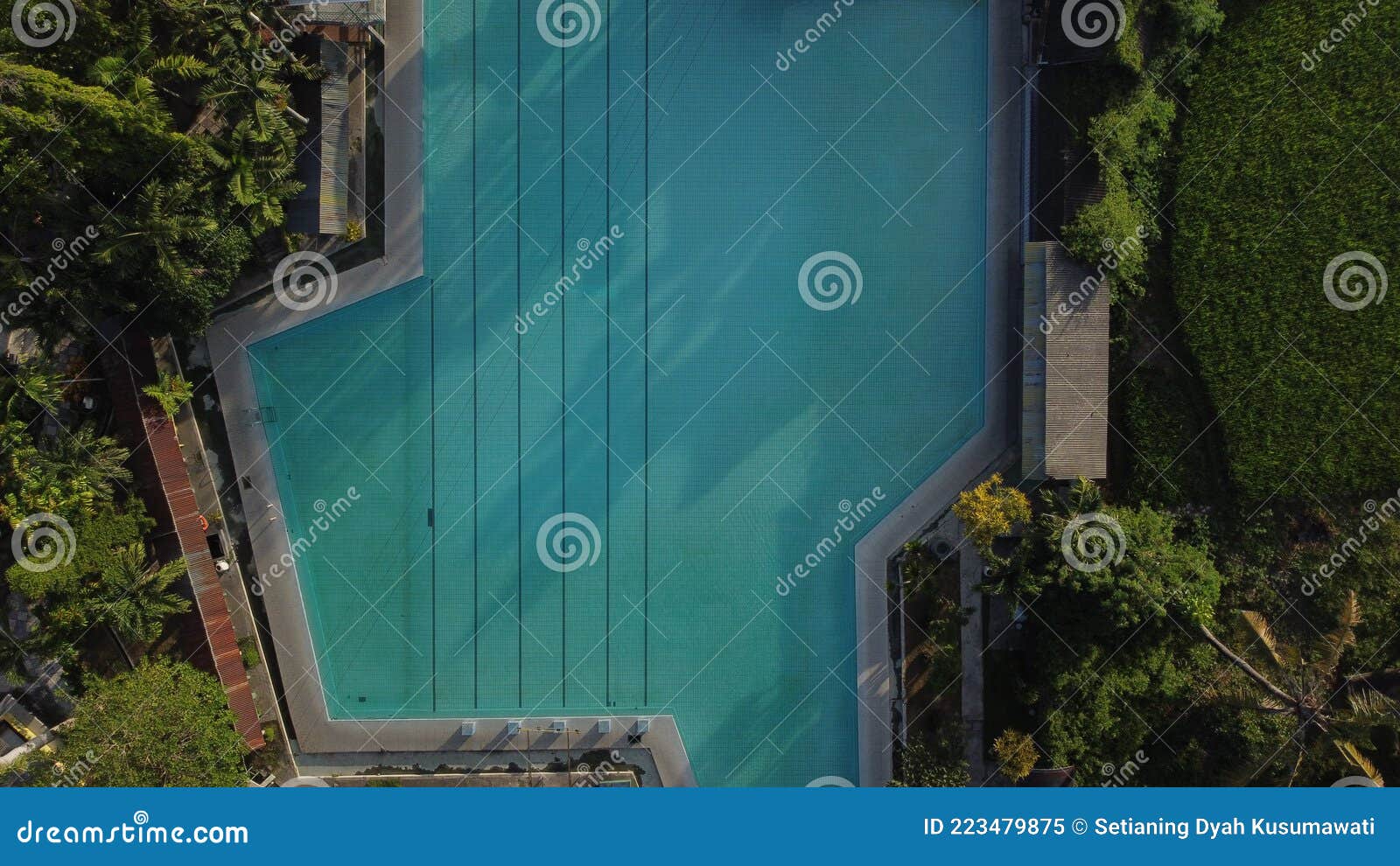 Aerial View of Swimming Pool in a Countryside Stock Image - Image of ...