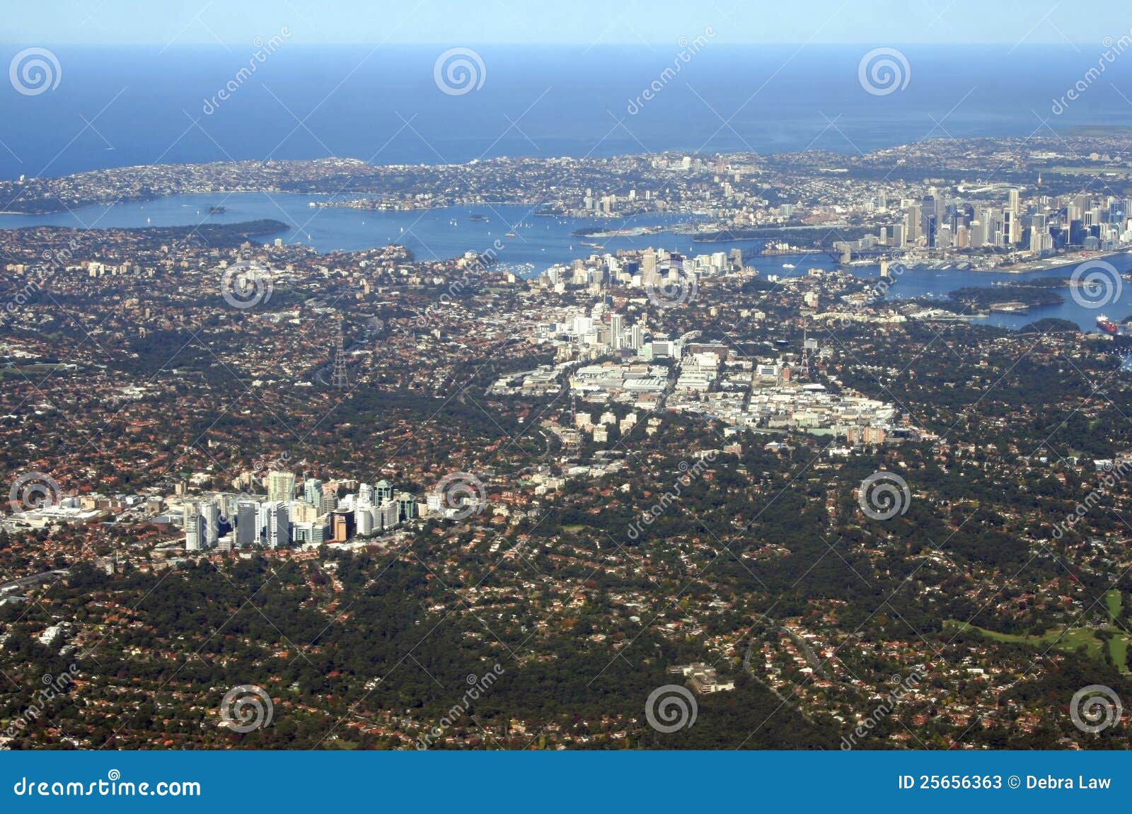 Aerial View of Sydney Australia Stock Image - Image of harbour, water ...