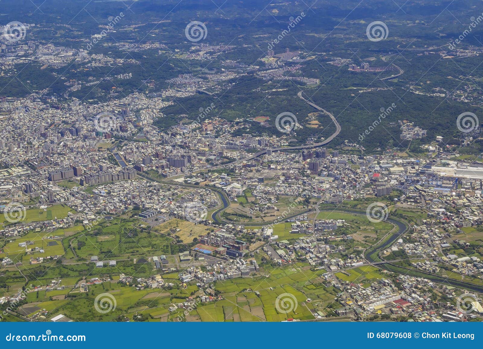 Aerial View of Taiwan from a Airplane Stock Photo - Image of airplane ...