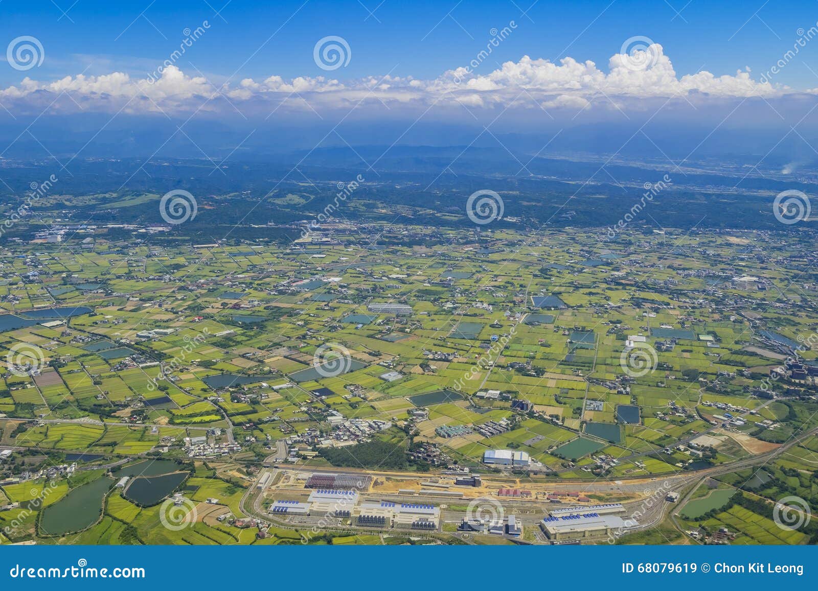 Aerial View of Taiwan from a Airplane Stock Image - Image of island ...
