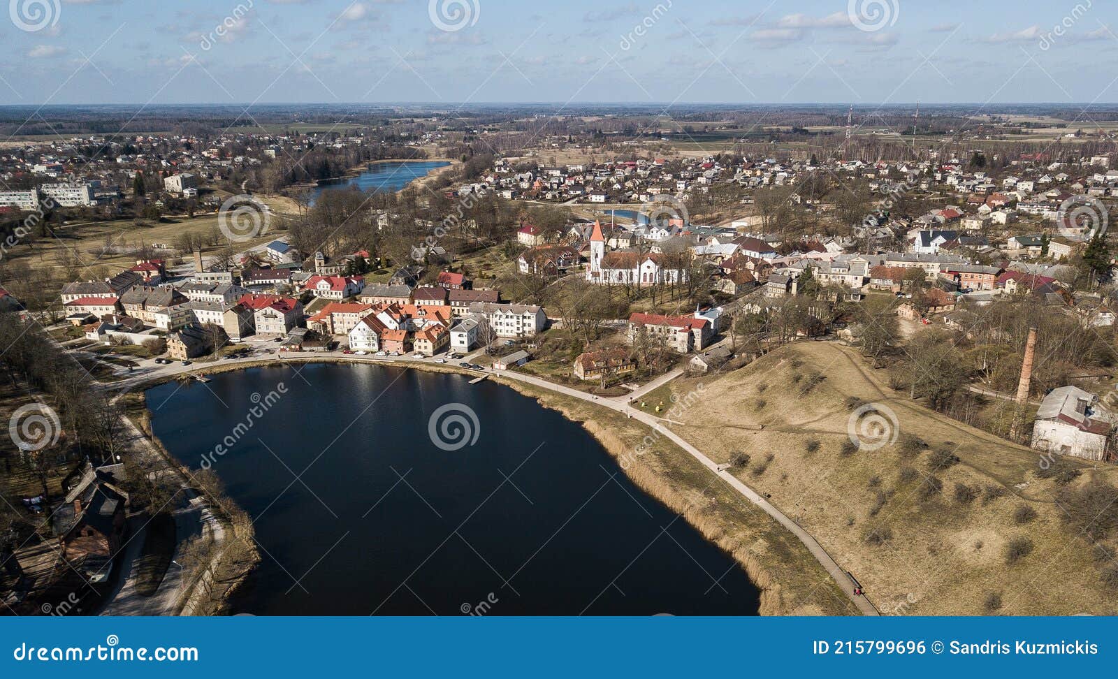 Aerial View of Talsi Town, Latvia Stock Photo - Image of view ...