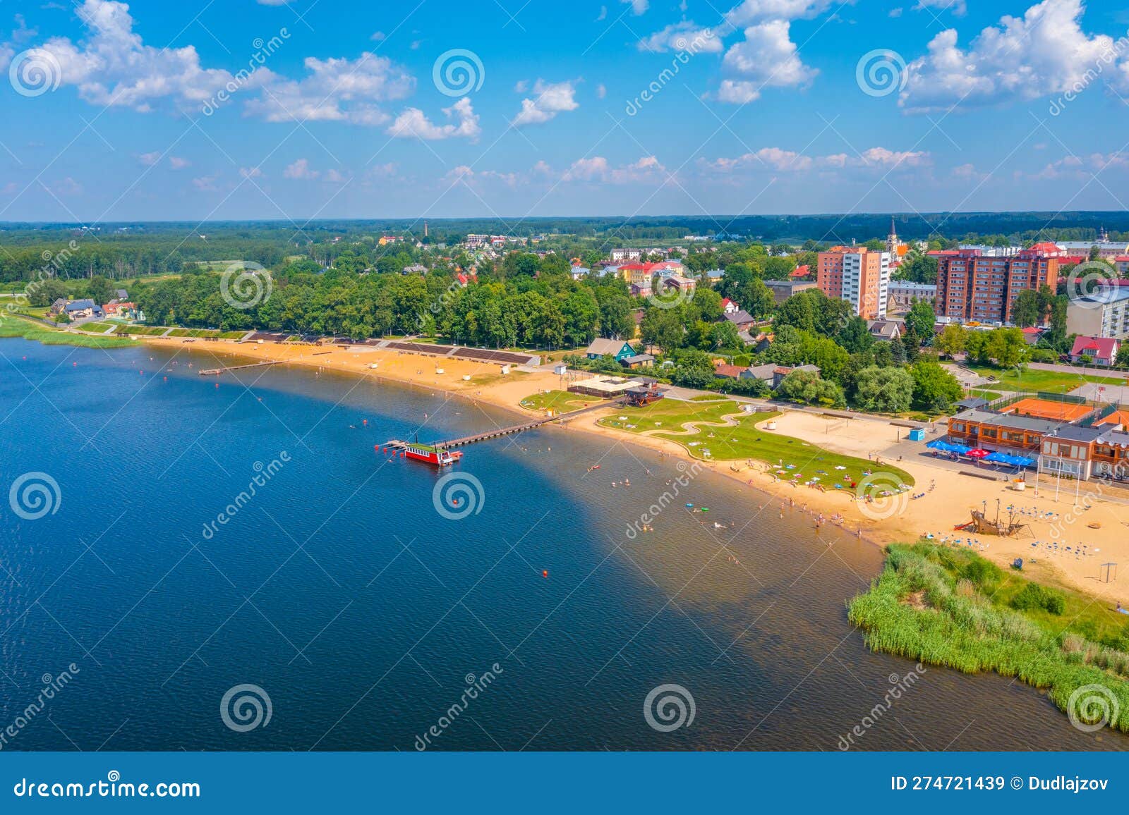 Aerial View of Tamula Beach at Voru in Estonia Stock Image - Image of ...
