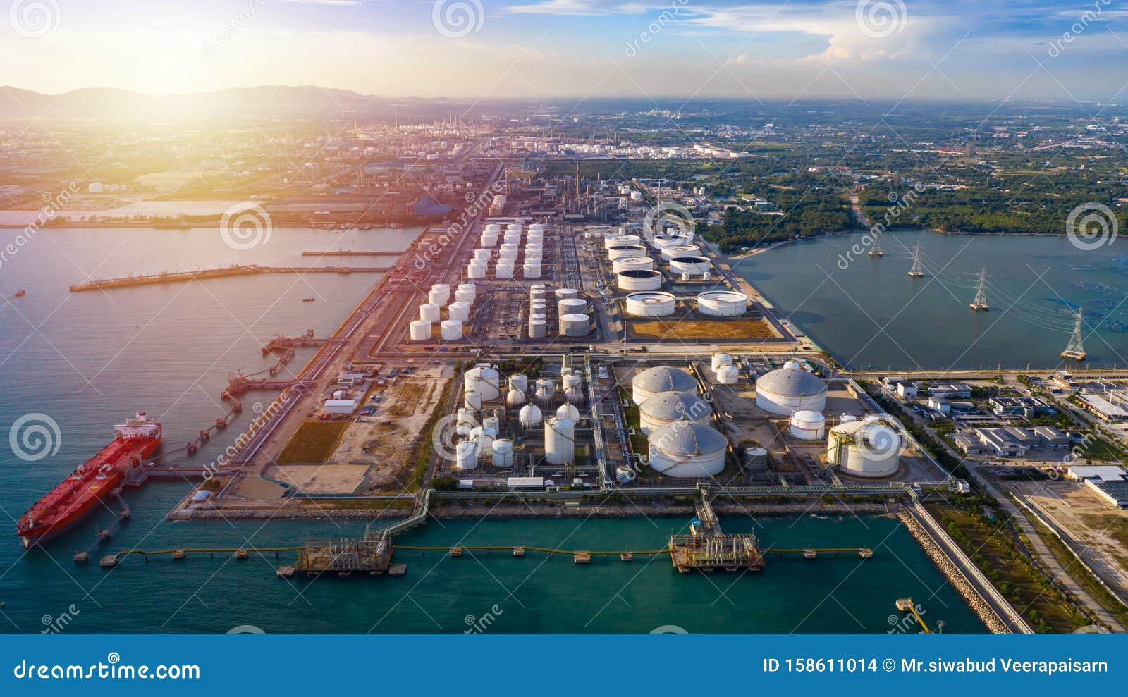 Aerial View Tanker and Oil Storage Tank Petrochemical Oil Shipping ... Aerial View Tanker and Oil Storage Tank Petrochemical Oil Shipping ...