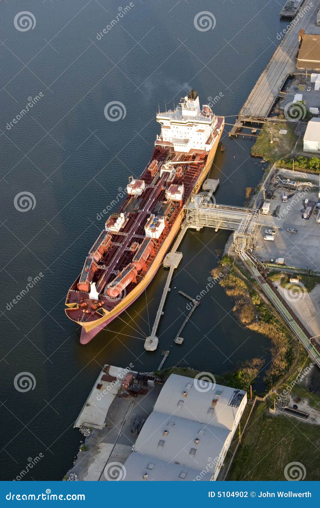 Aerial View of Tanker in Port Stock Photo - Image of supply, material ...