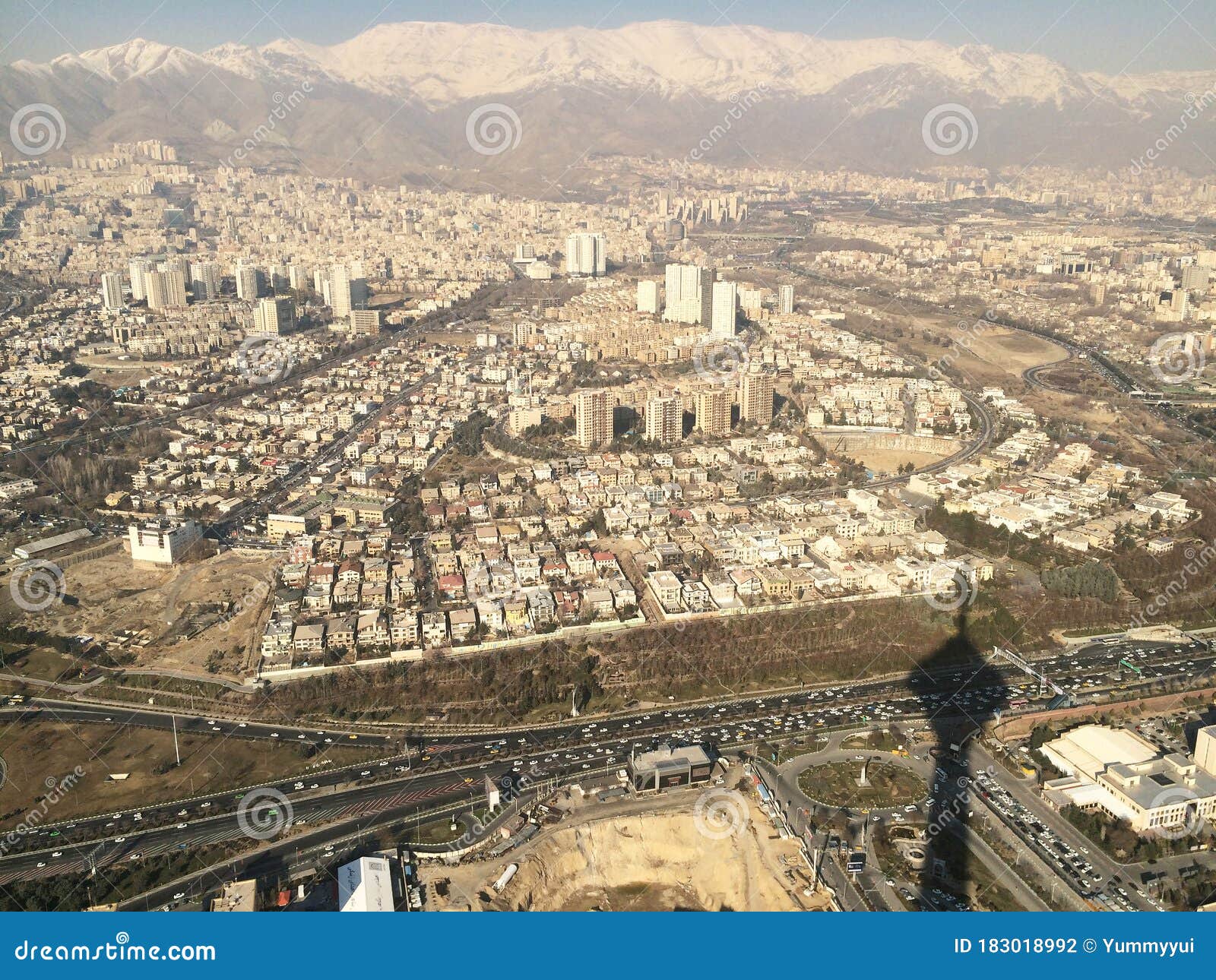 Aerial View of Tehran from Above Milad Tower, Tehran, Iran Stock Photo ...