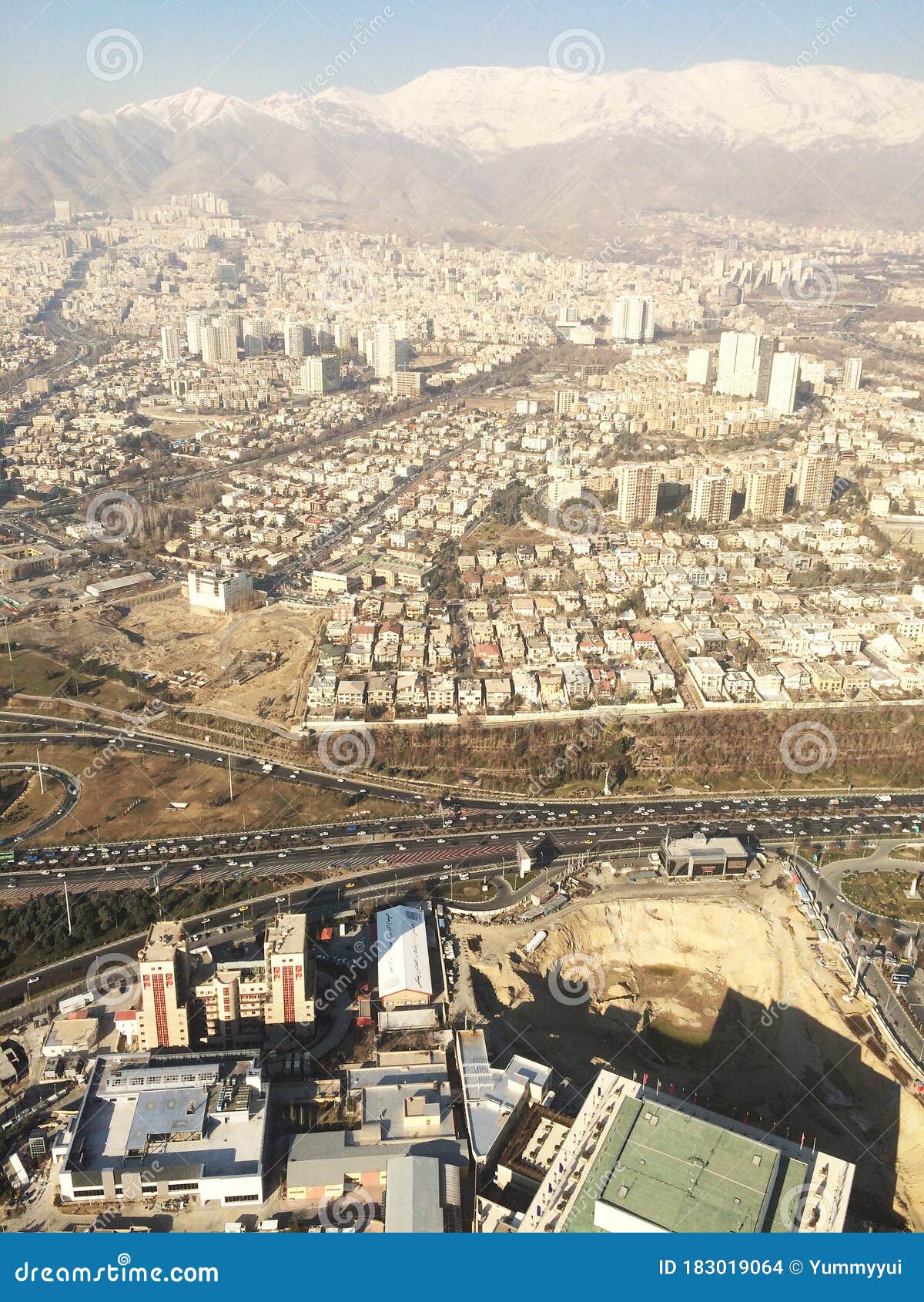 Aerial View of Tehran from Above Milad Tower, Tehran, Iran Stock Photo ...