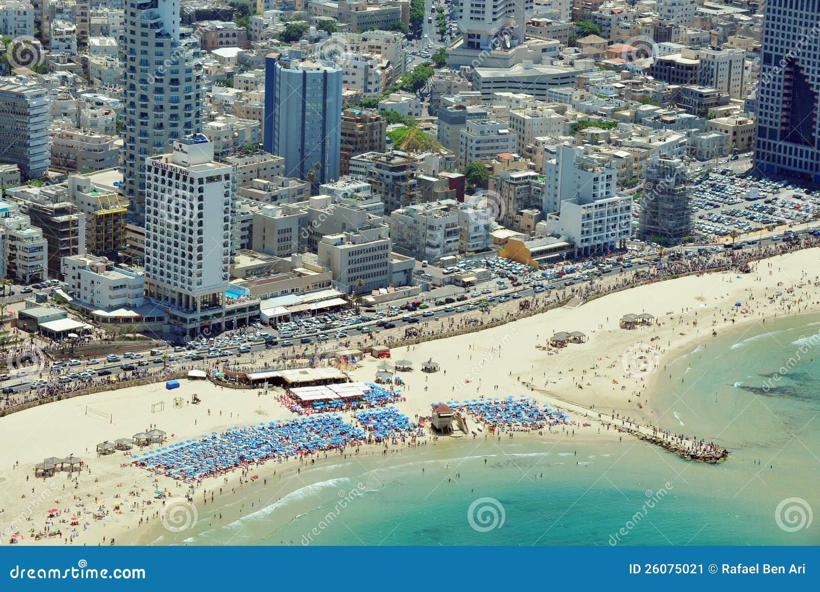 Aerial View of Tel-Aviv Beach Editorial Photo - Image of middle, design ...