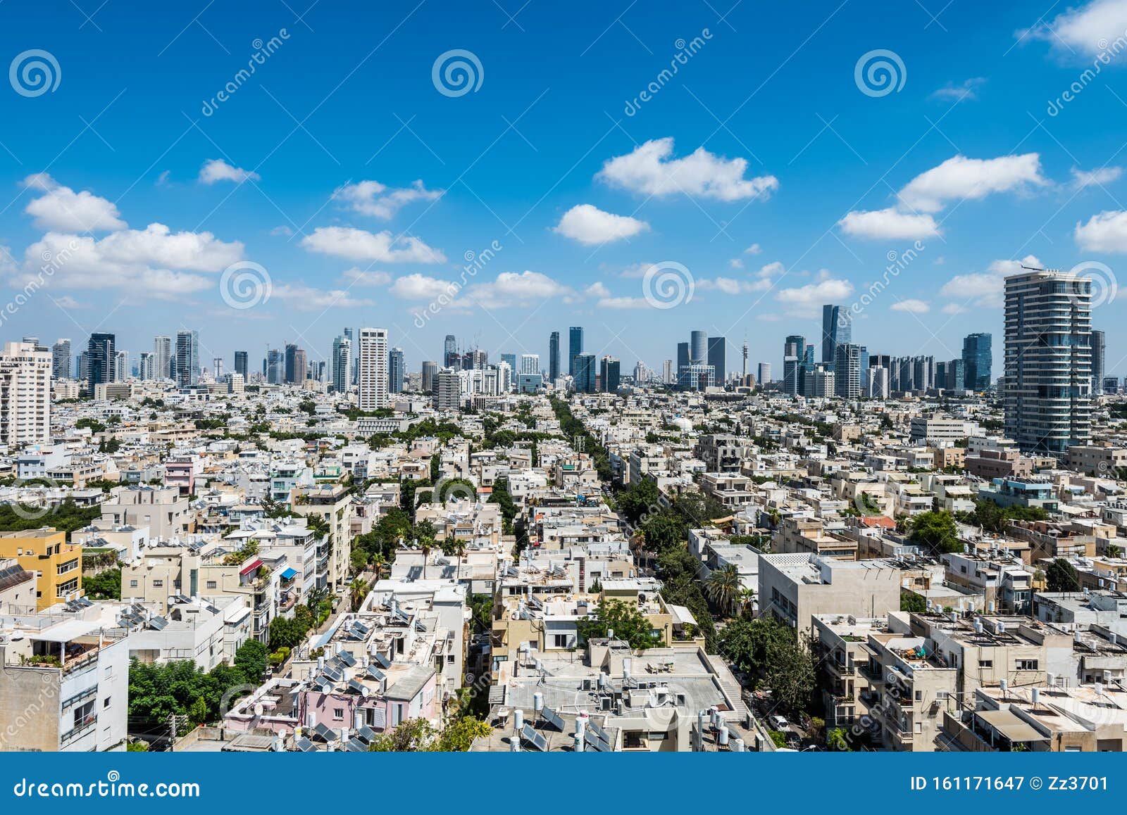 Aerial View of Tel Aviv City with Modern Skylines Against the Blue Sky ... Aerial View of Tel Aviv City with Modern Skylines Against the Blue Sky ...