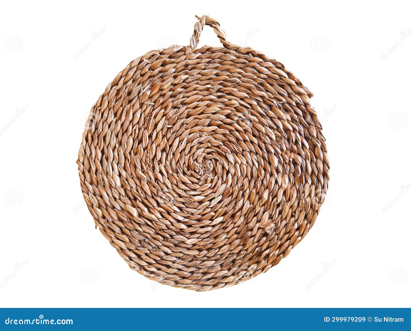 Aerial View Texture of Handmade Round Beige Wicker Tablecloth Surface ...
