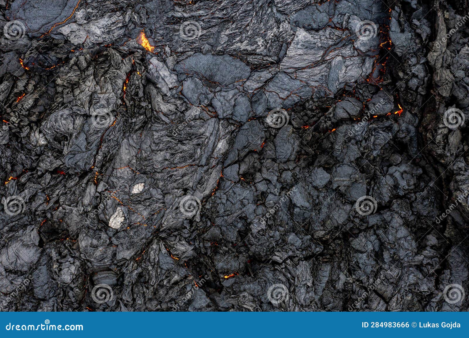 Aerial View of the Texture of a Solidifying Lava Field Stock Photo ...