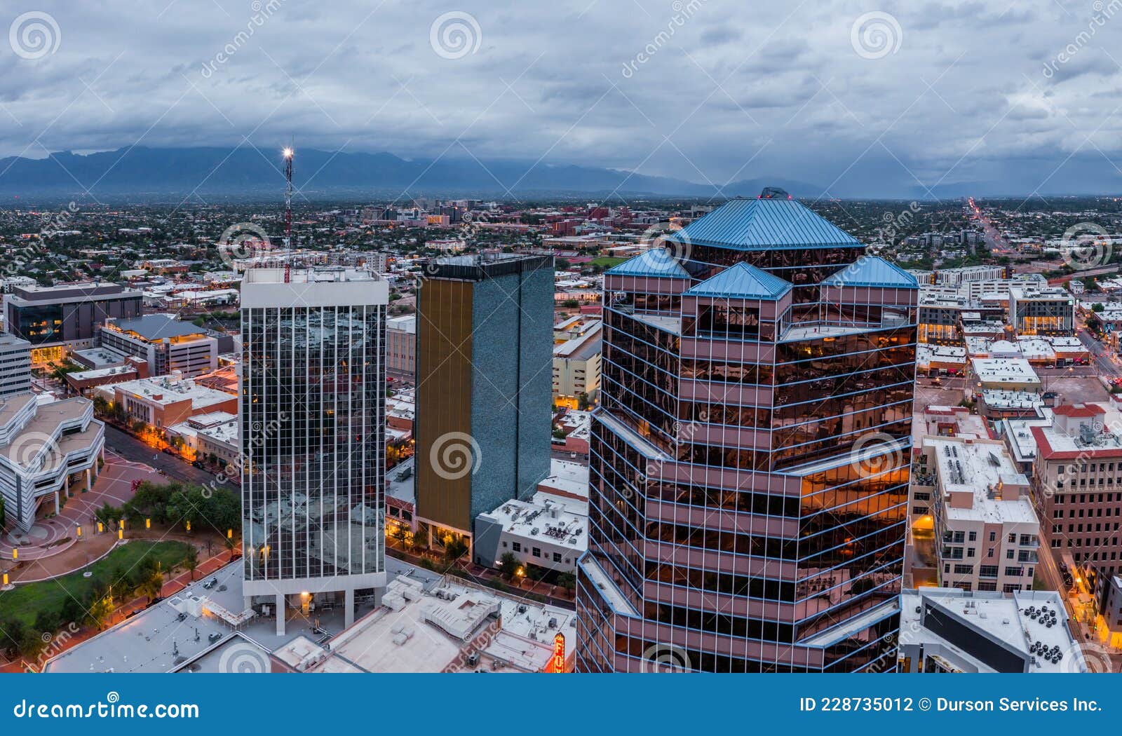 Aerial View of Three Highest Buildings in Tucson Stock Photo - Image of ...