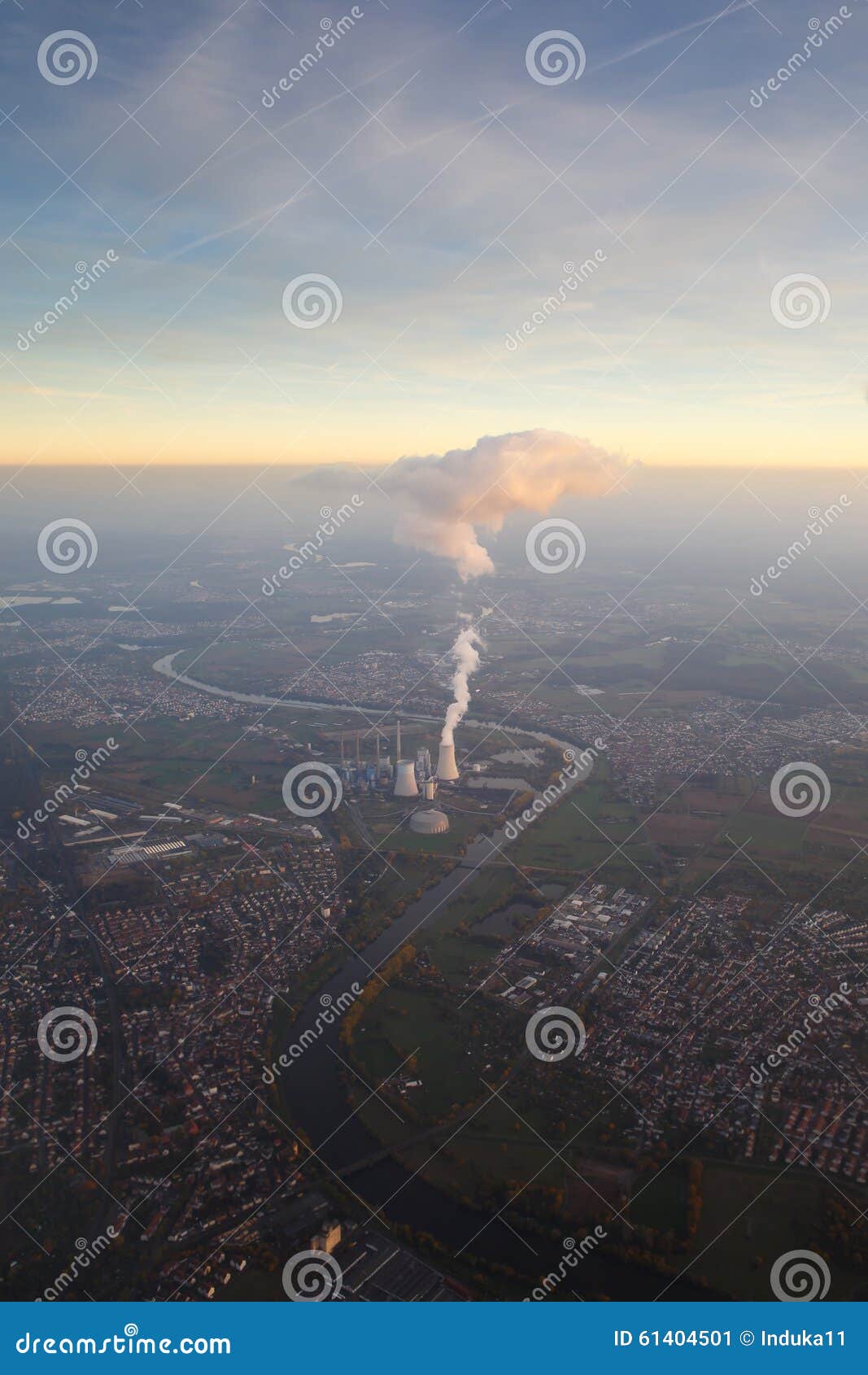 Aerial view to Frankfurt stock image. Image of industrial - 61404501