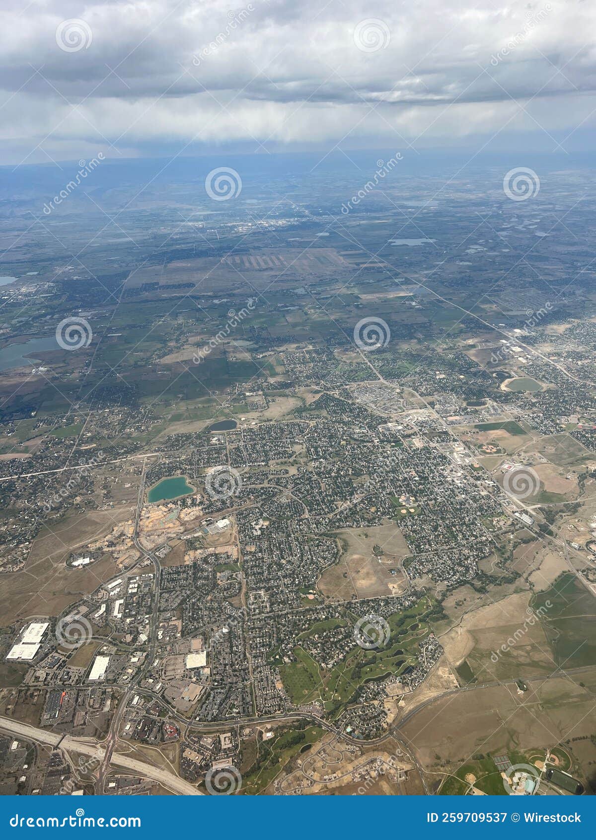 Aerial View of To Landscape with Buildings Stock Image - Image of ...