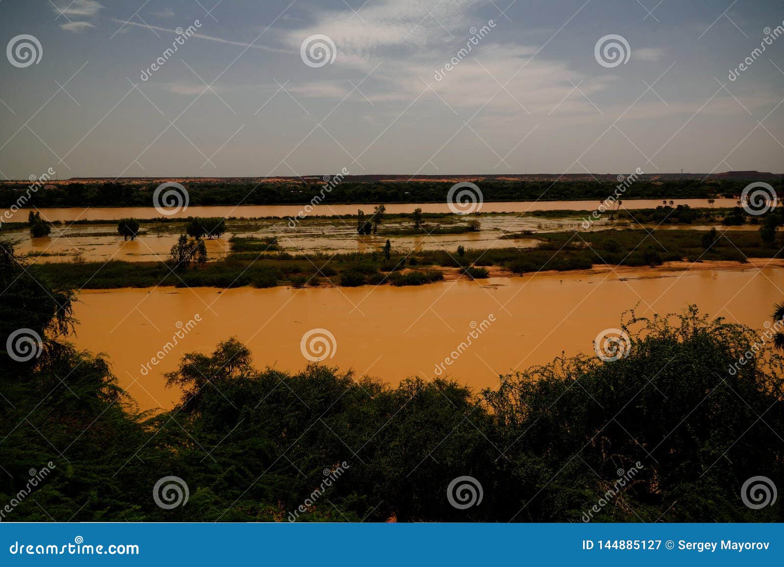 Aerial View To Niger River in Niamey Niger Stock Image - Image of ...