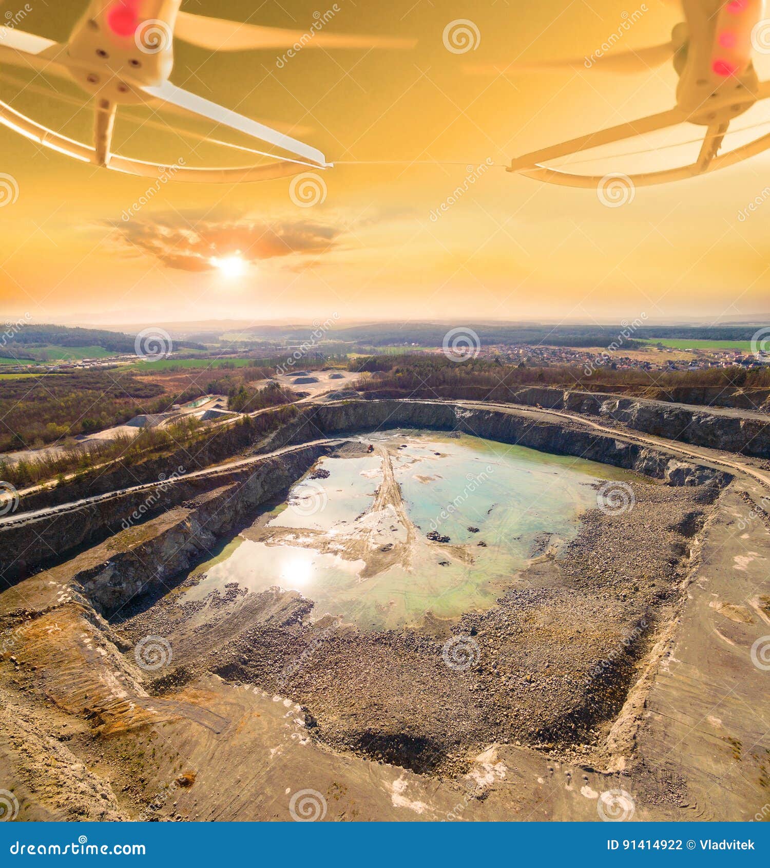 Aerial View To Opencast Mine. Stock Photo - Image of aerial, concept ...