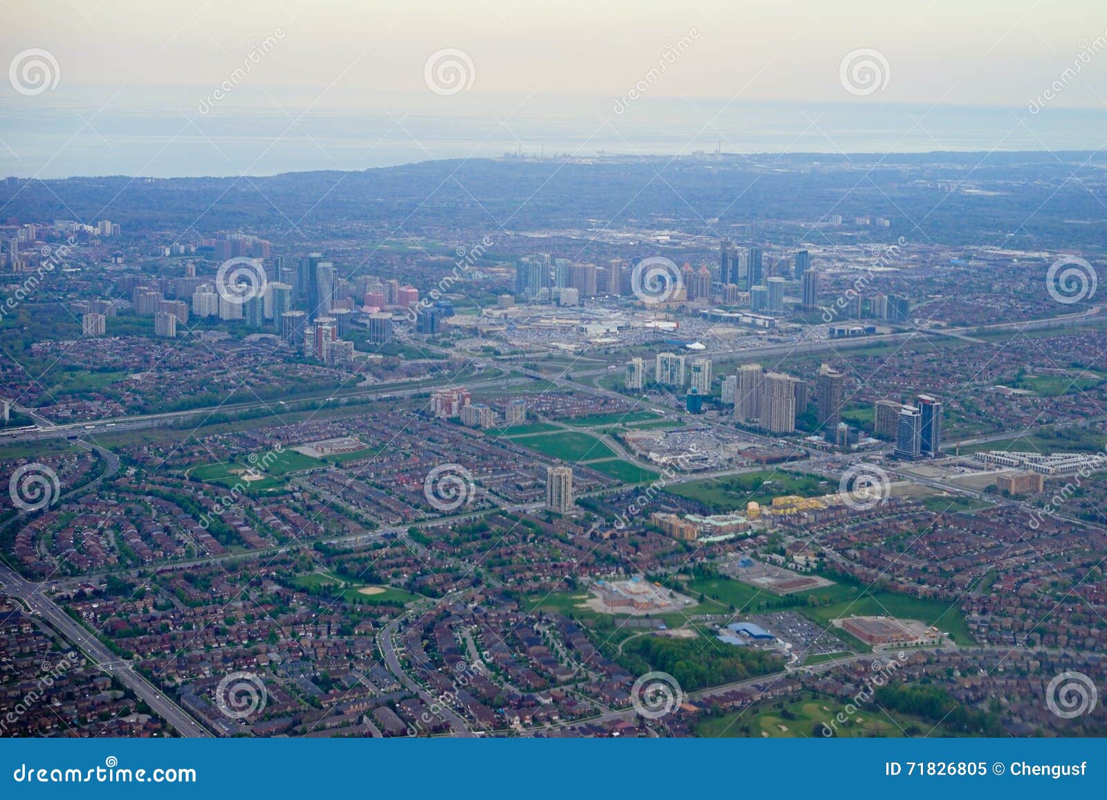 Aerial view of toronto stock image. Image of famous, landmark - 71826805