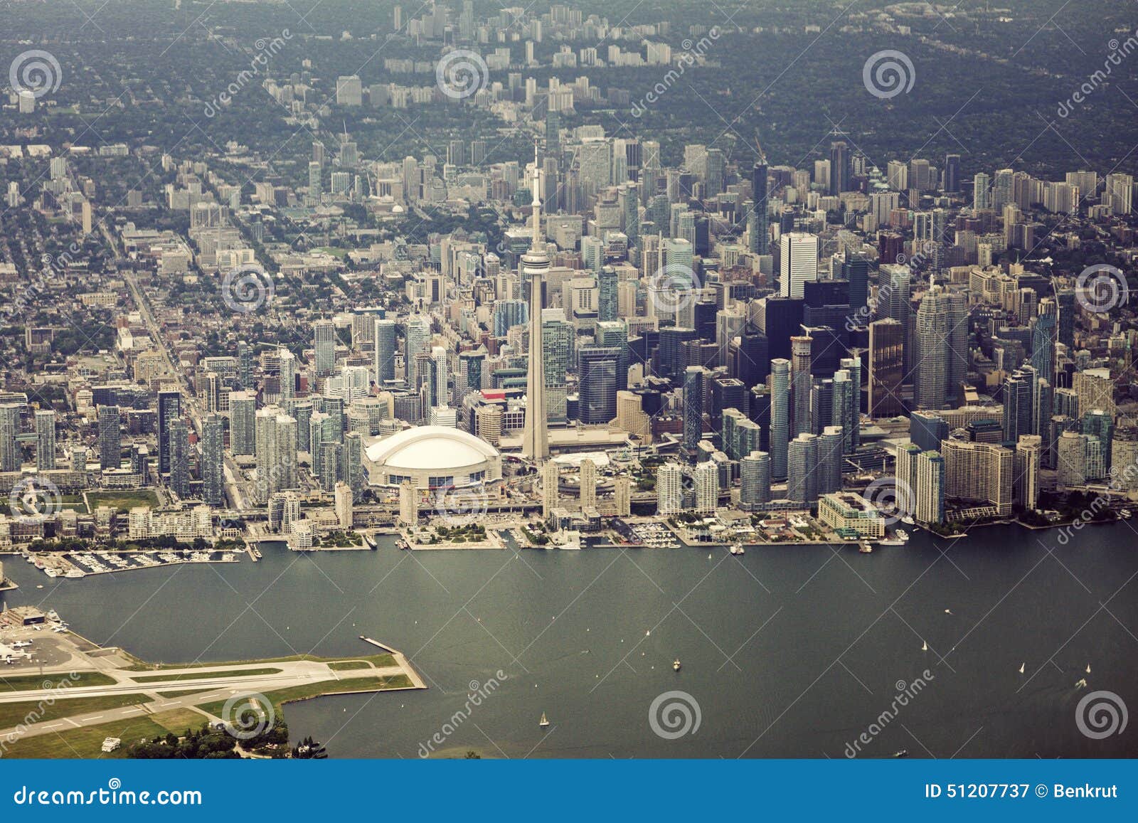 Aerial view of Toronto stock image. Image of tower, skyline - 51207737