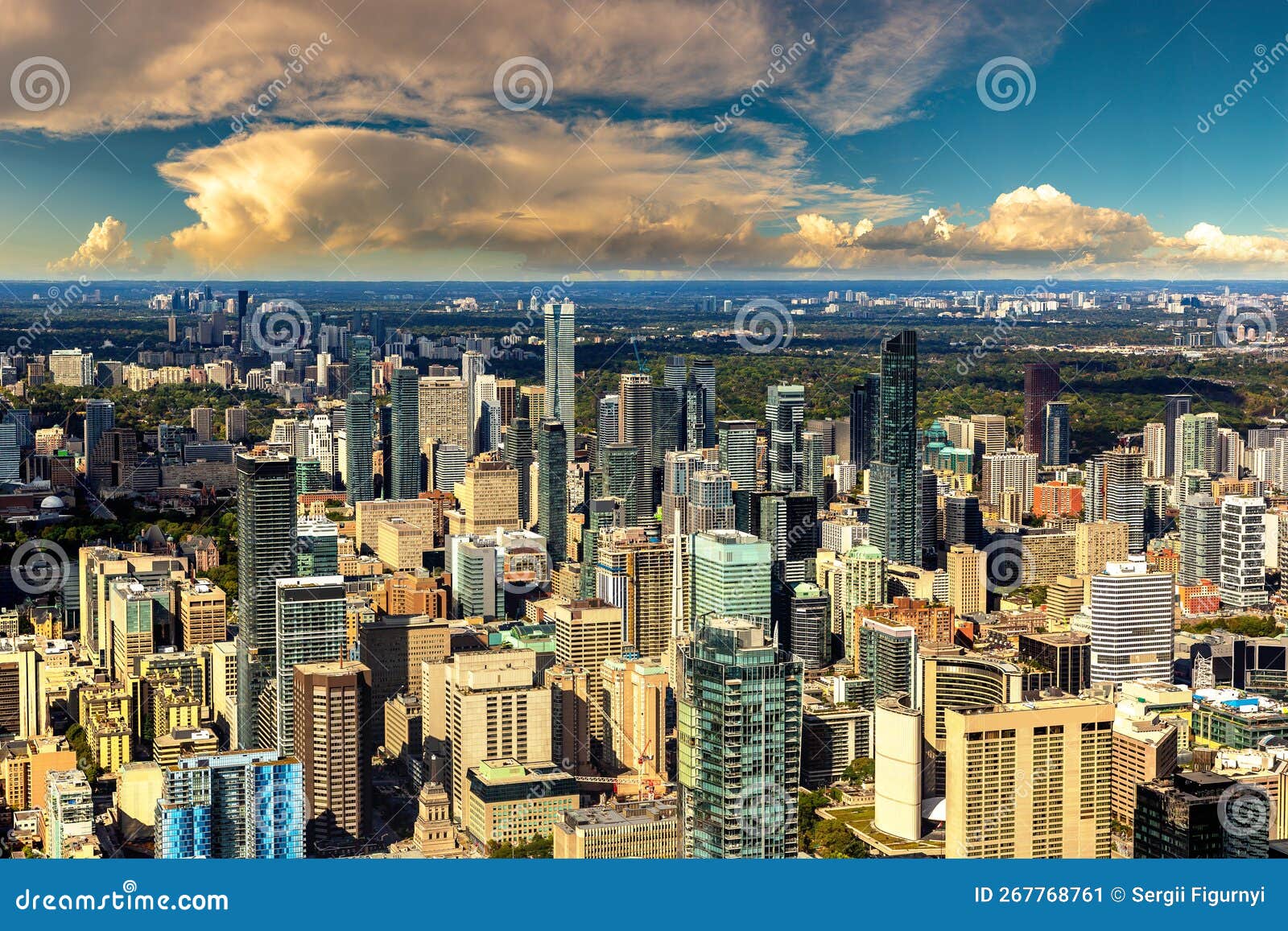 Aerial view of Toronto stock image. Image of landscape - 267768761