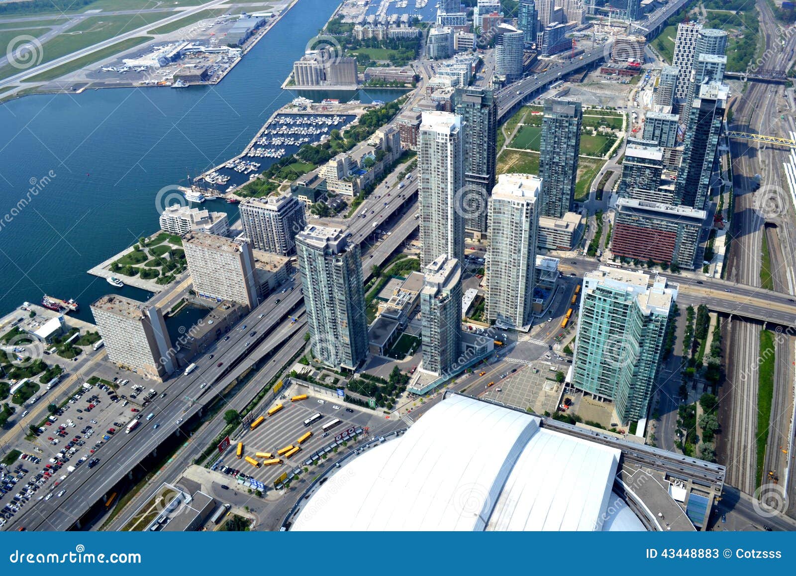 Aerial View of Toronto Skyscrapers and Streets Stock Image - Image of ...