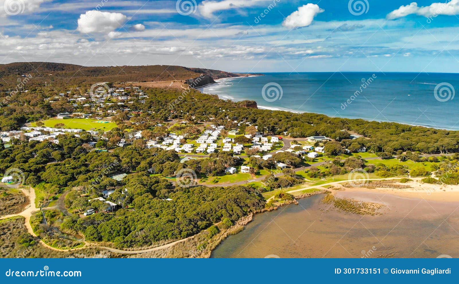 Aerial View of Torquay Beach Along the Great Ocean Road, Australia ...