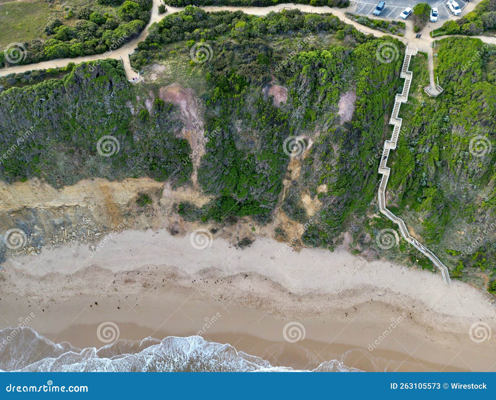 Aerial View of the Torquay Beach on a Sunny Day Stock Image - Image of ...