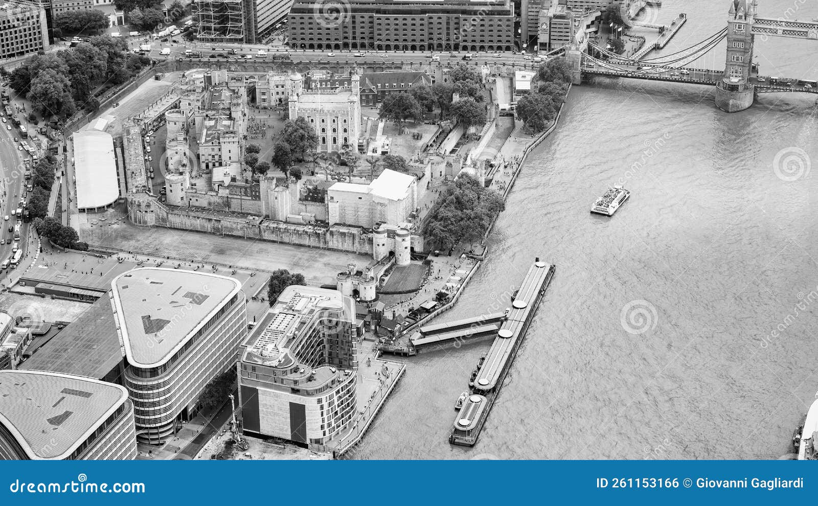 Aerial View of Tower of London from a Flying Helicopter Stock Photo ...