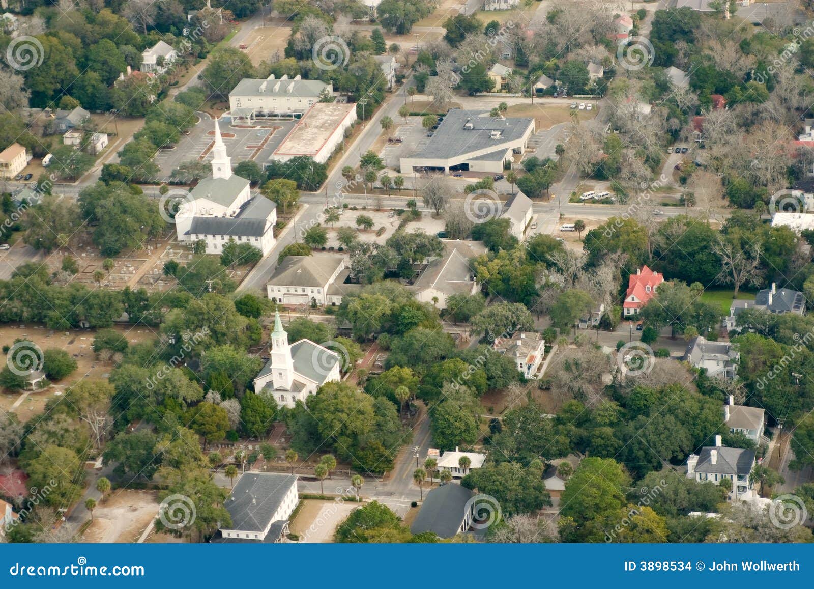 Aerial view of town stock photo. Image of live, road, house - 3898534