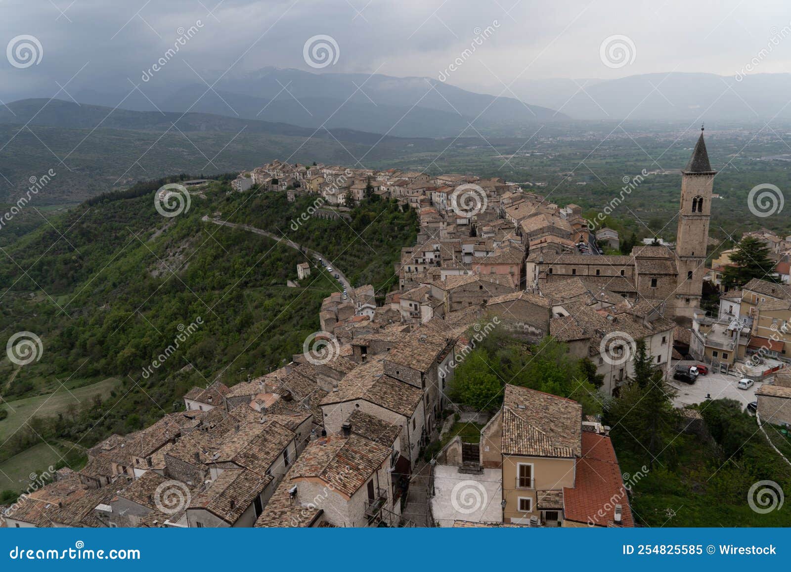 Aerial View of a Town in Abruzzo, Italy Stock Image - Image of ...