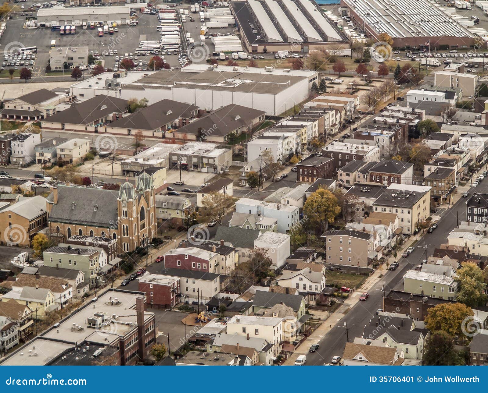 Aerial View of Town in New Jersey Stock Image - Image of york, view ...