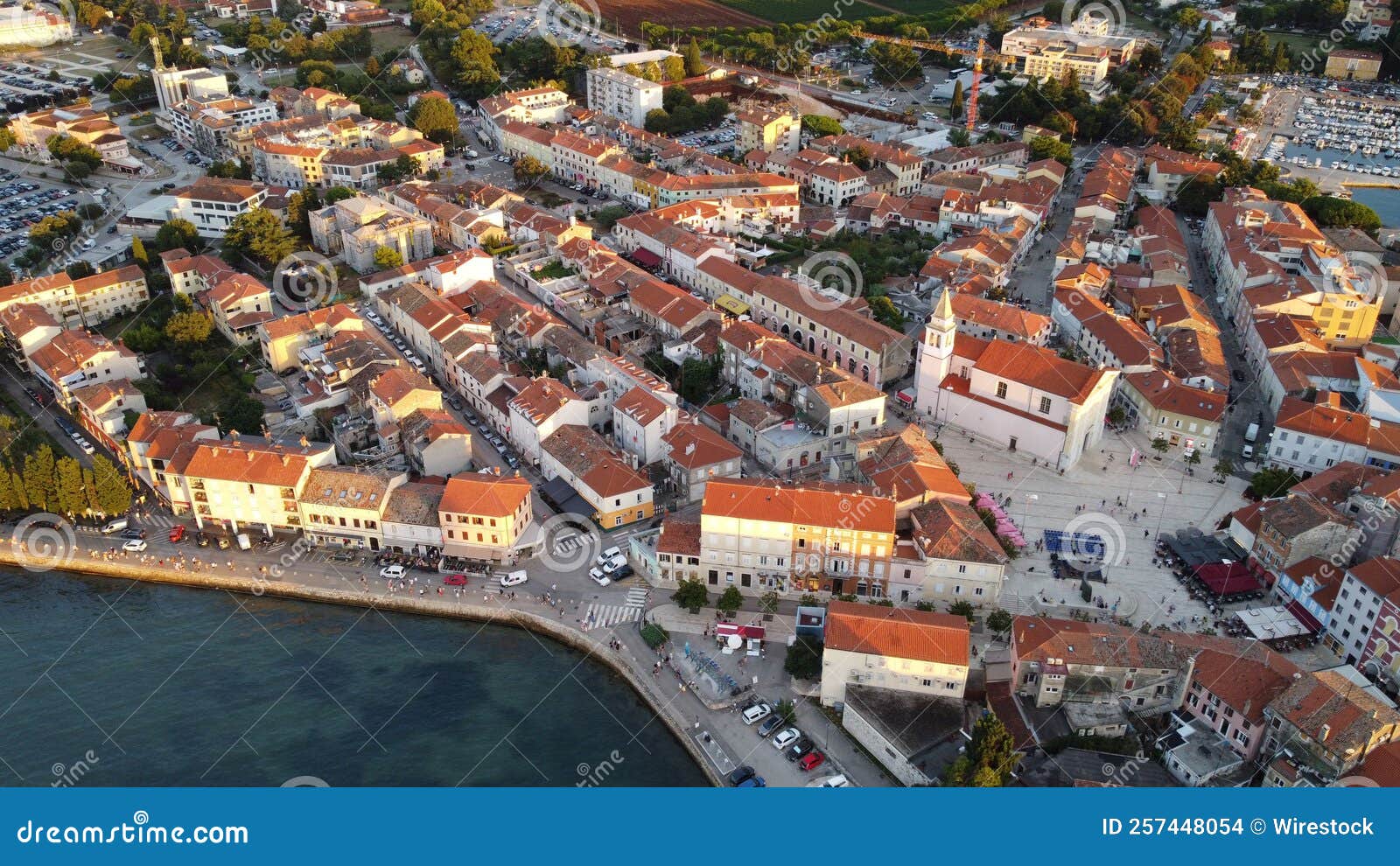 Aerial View of the Town of Porec, Croatia Stock Photo - Image of ...