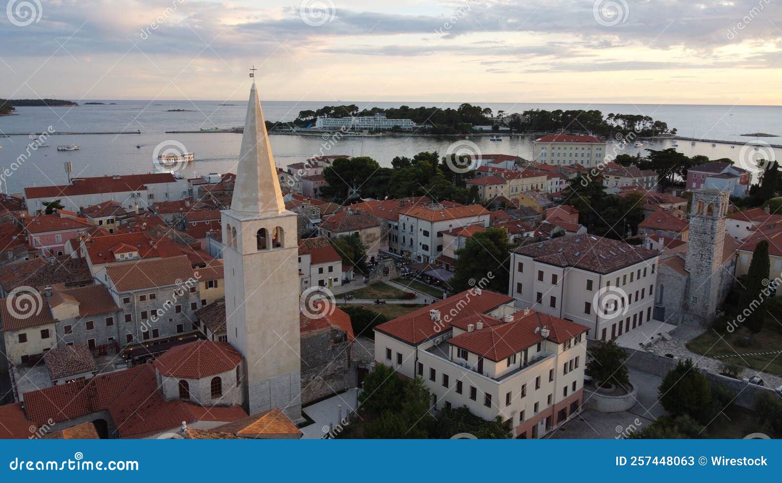 Aerial View of the Town of Porec, Croatia Stock Image - Image of travel ...