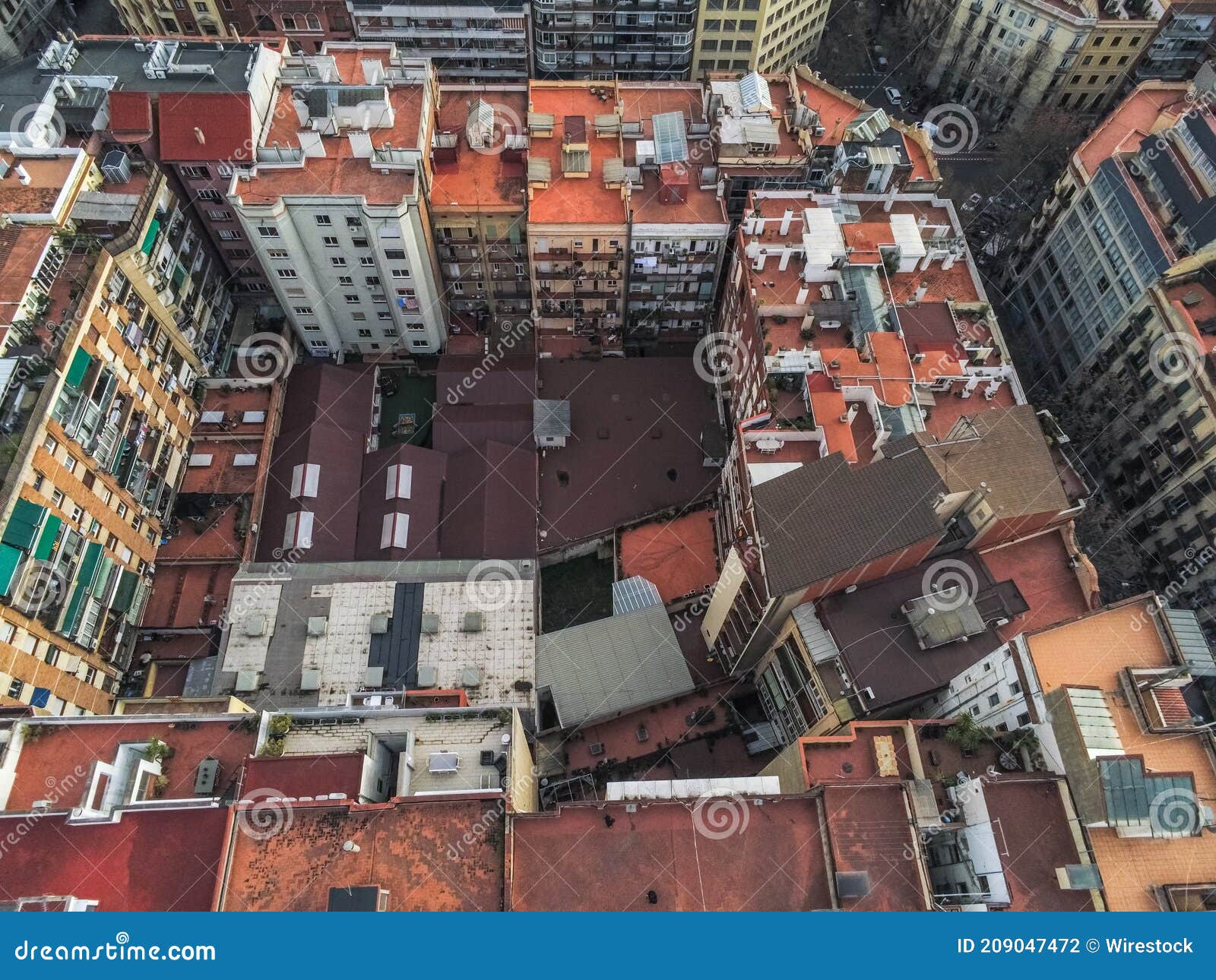Aerial View of Town Rooftops Stock Photo - Image of vintage, rooftops ...