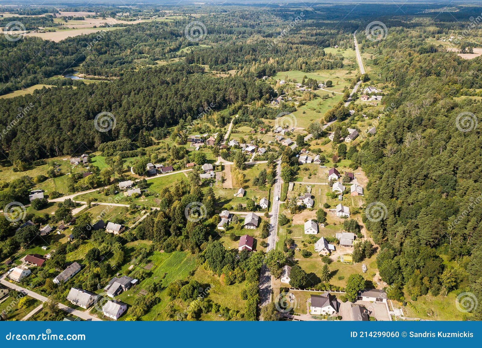 Aerial View of Town Sabile, Latvia Stock Photo - Image of city ...