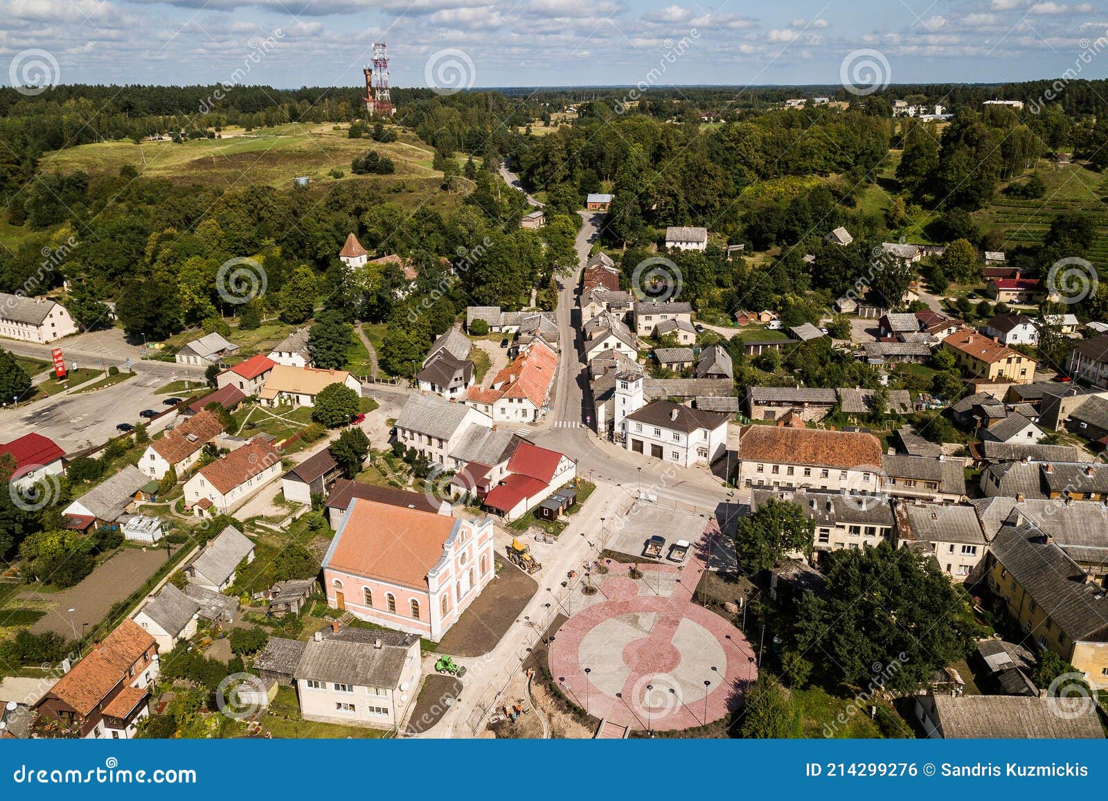 Aerial View of Town Sabile, Latvia Stock Photo - Image of bridge ...