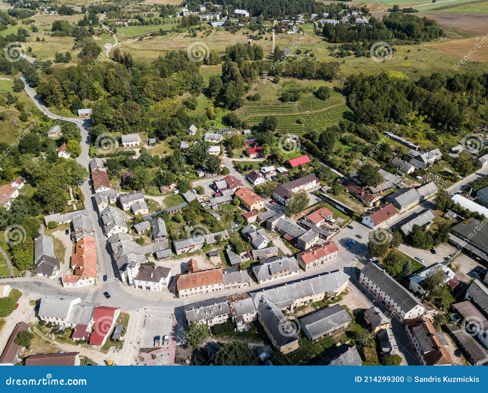 Aerial View of Town Sabile, Latvia Stock Photo - Image of historic ...
