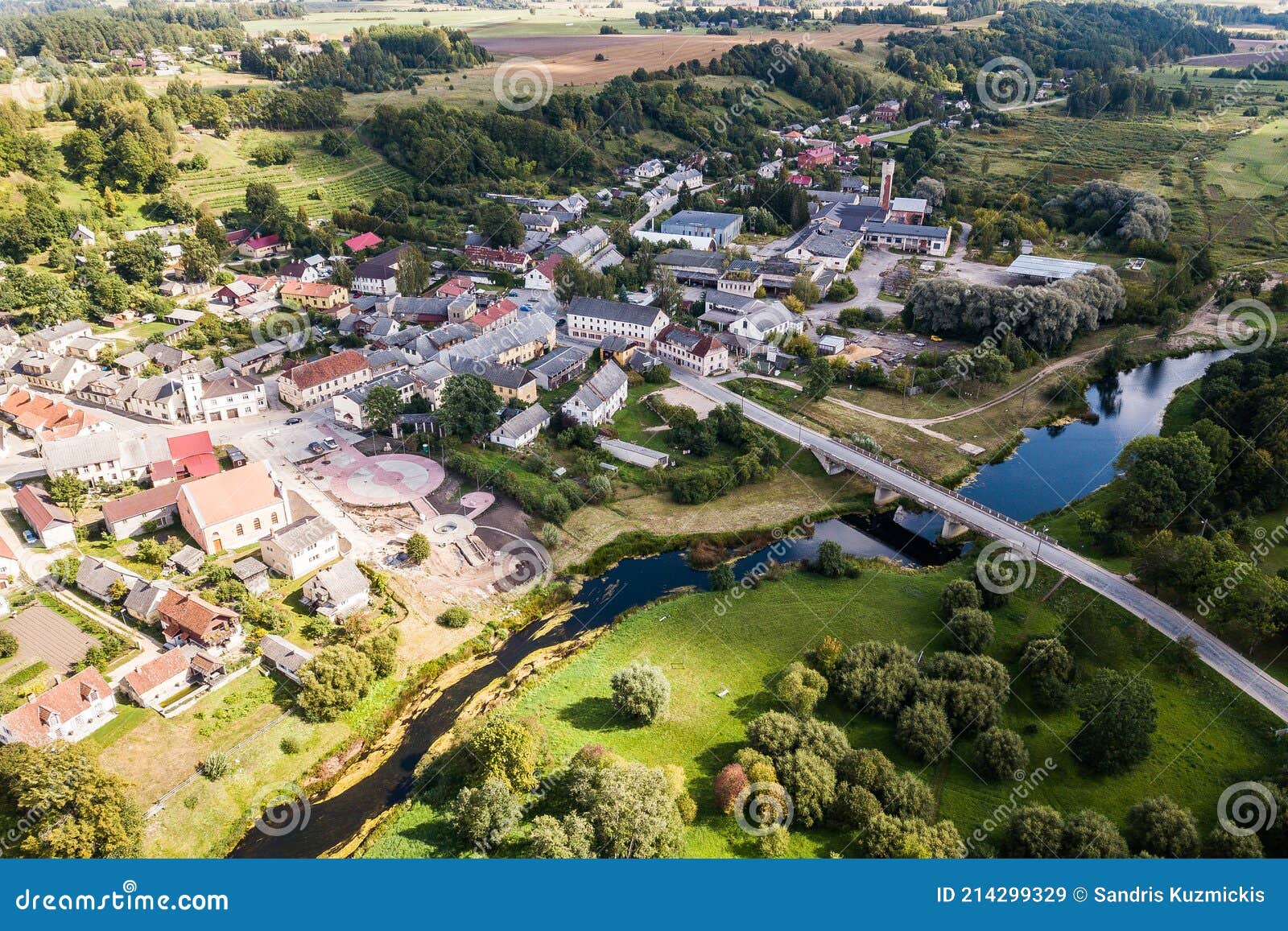 Aerial View of Town Sabile, Latvia Stock Image - Image of center ...