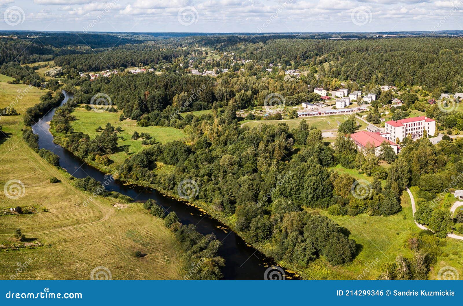 Aerial View of Town Sabile, Latvia Stock Photo - Image of historical ...