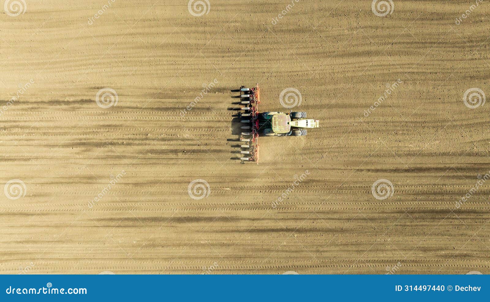 Aerial View of TractorÂ sowing in Agriculture Area Stock Photo - Image ...