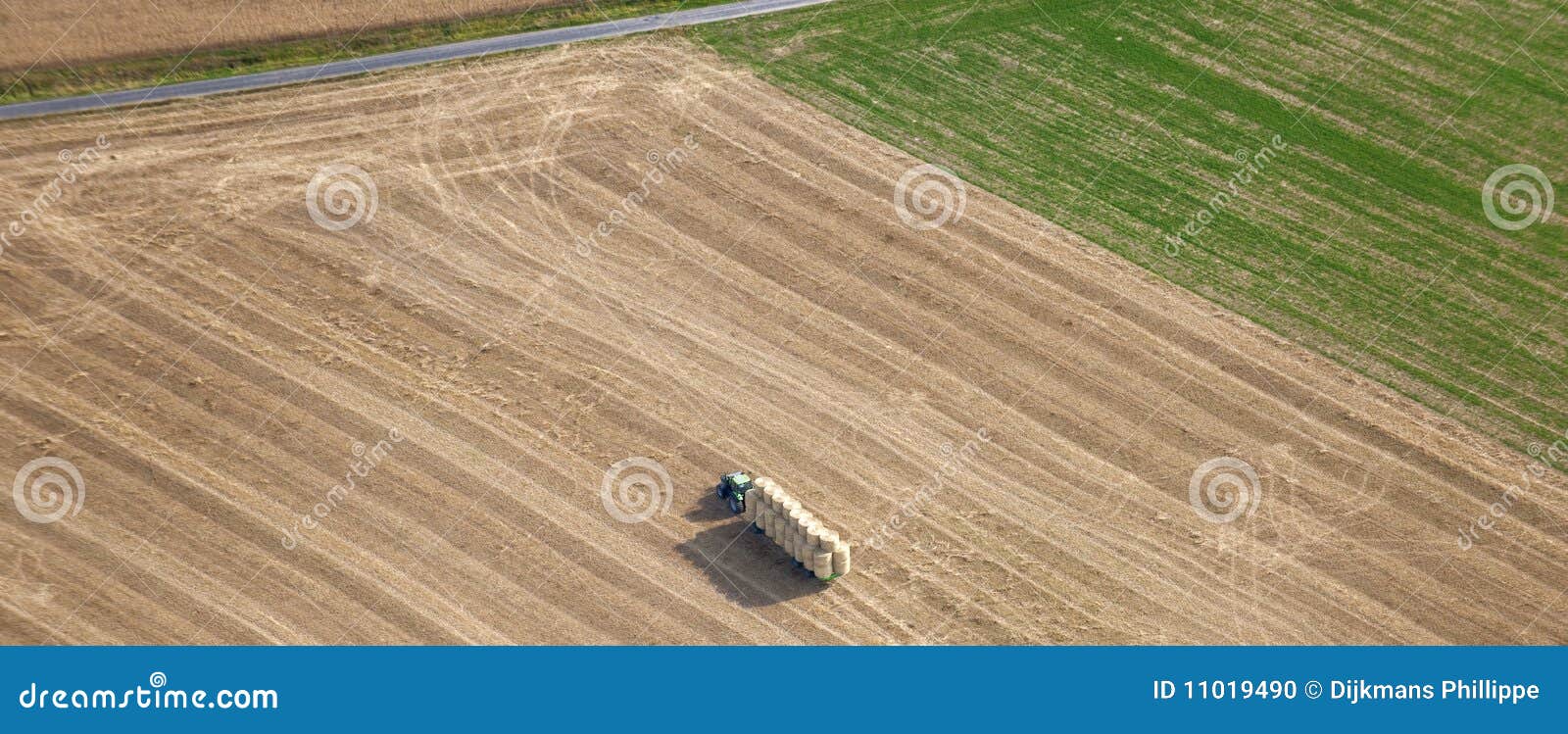 Aerial View : Tractor Working in Fields Stock Photo - Image of farming ...