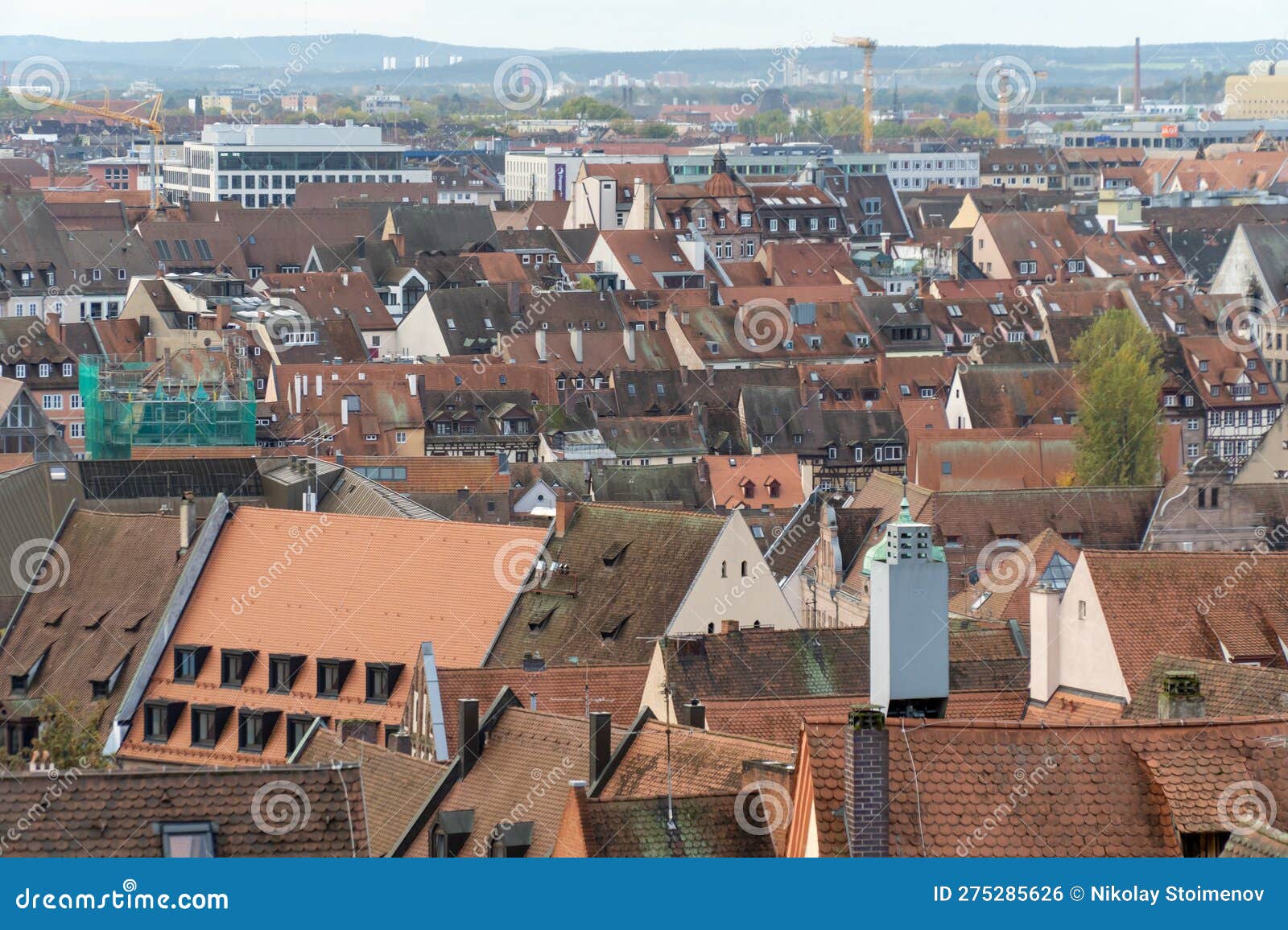 Aerial View of the Tradition German House Rooftops Stock Photo - Image ...