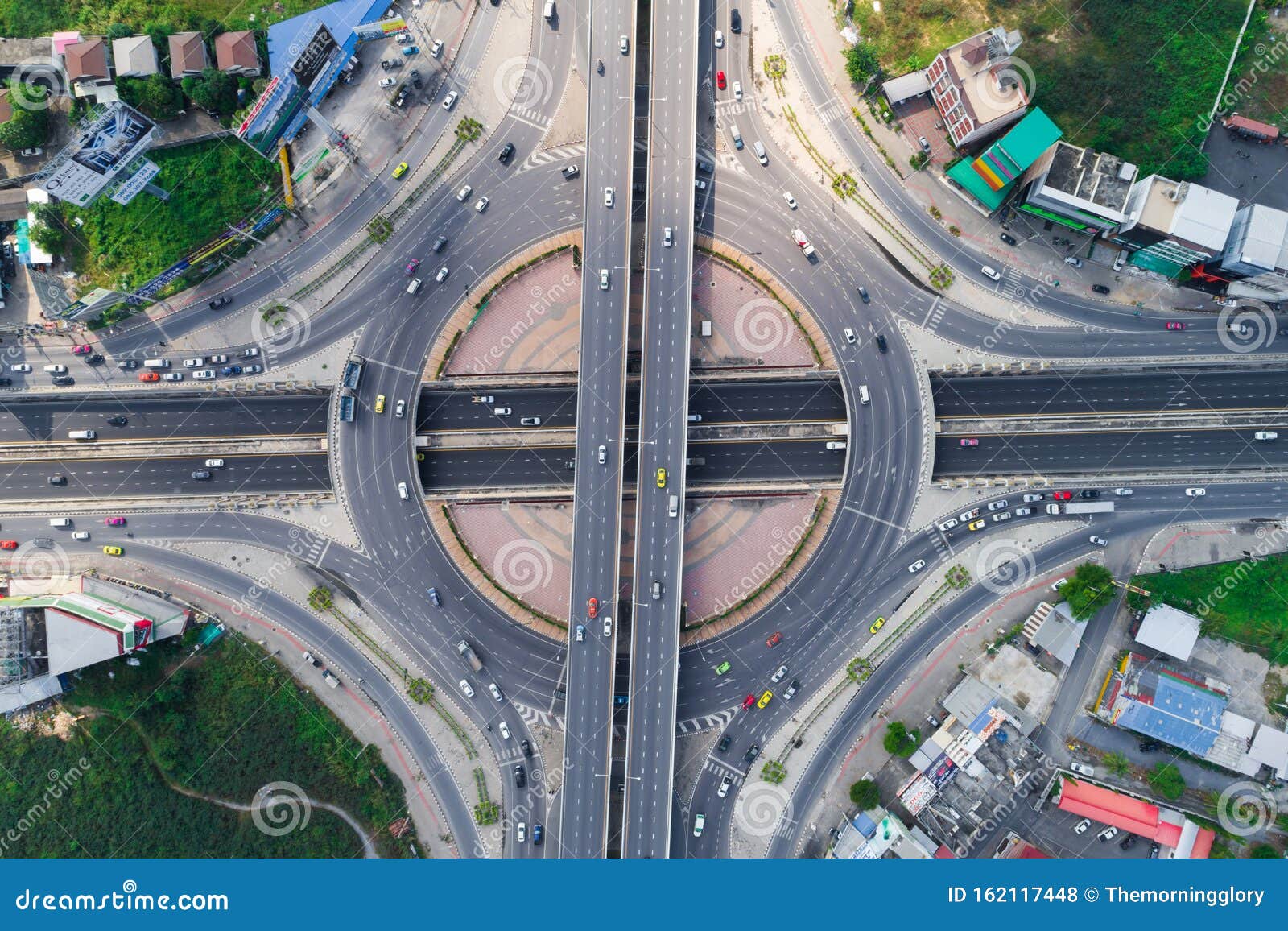 Aerial View of Traffic Intersection City Road Look Down Editorial Stock ...