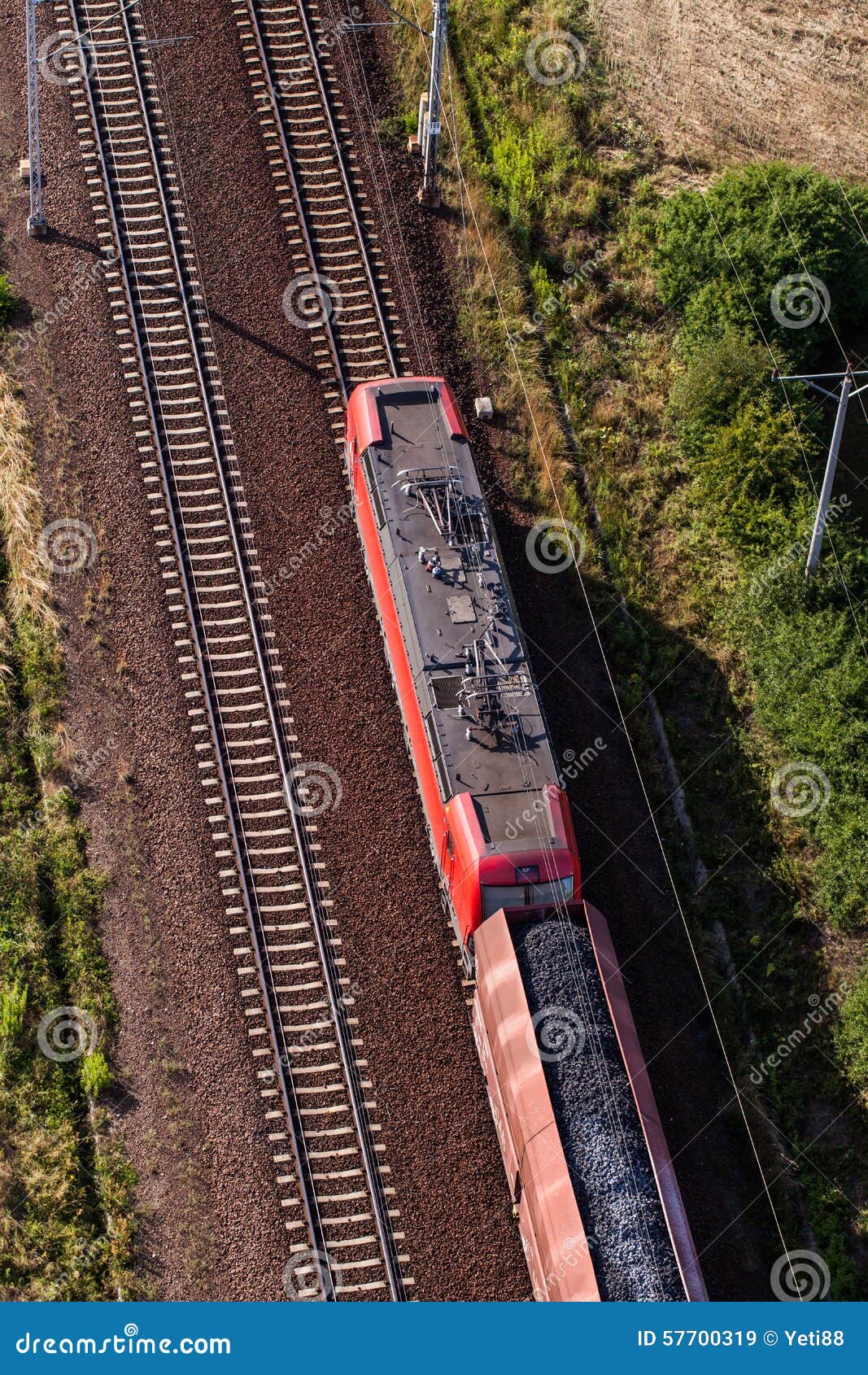Aerial View of the Train and Railway Track Stock Image - Image of trade ...