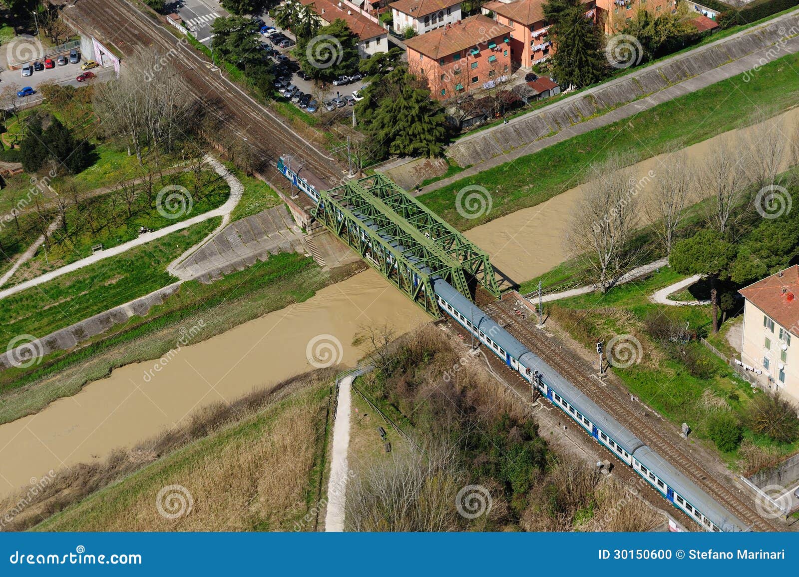 Train through the river stock photo. Image of train, environment - 30150600